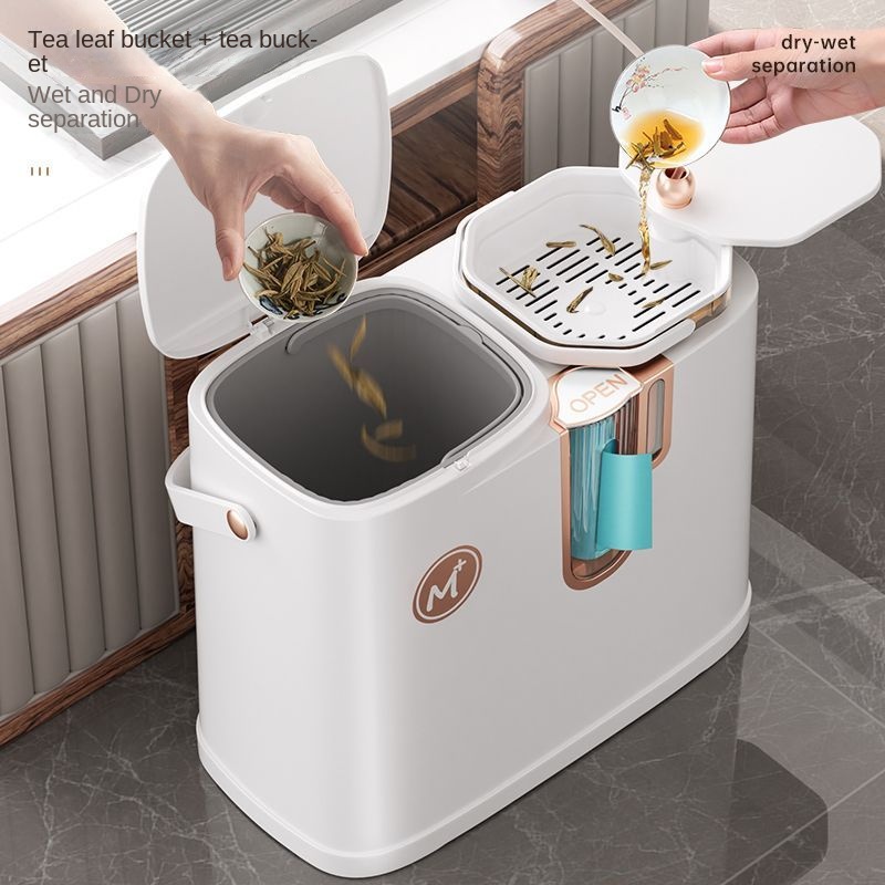 Tea Bucket Household High-End Dry Wet Separation Residue Water Trash ...