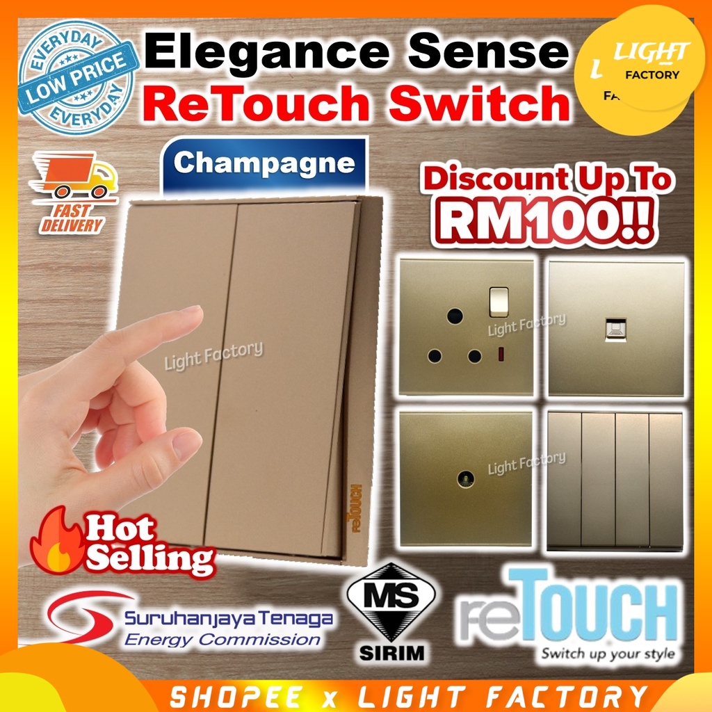 【SIRIM APPROVED】 RETOUCH ELEGANCE SENSE’S Wall Switches & Socket ...