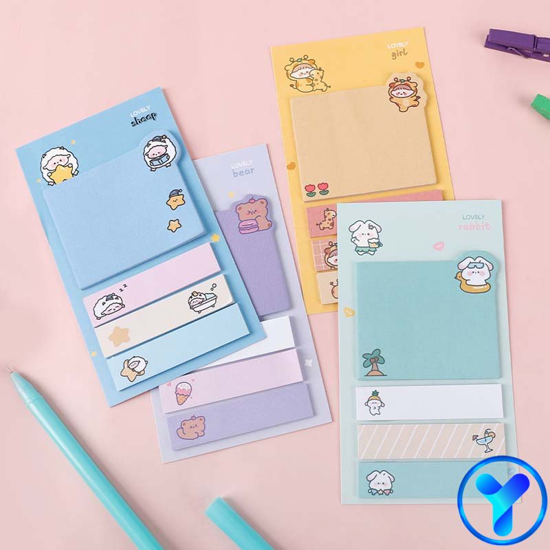 YAP 80 Sheets Multiurpose Cartoon Index Sticky Notes Self-Stick Tab ...