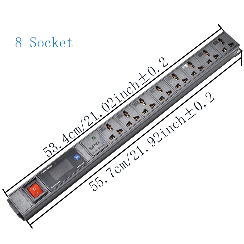 Multifunctional digital display meter PDU surge protection universal hole expansion socket, C14 ...
