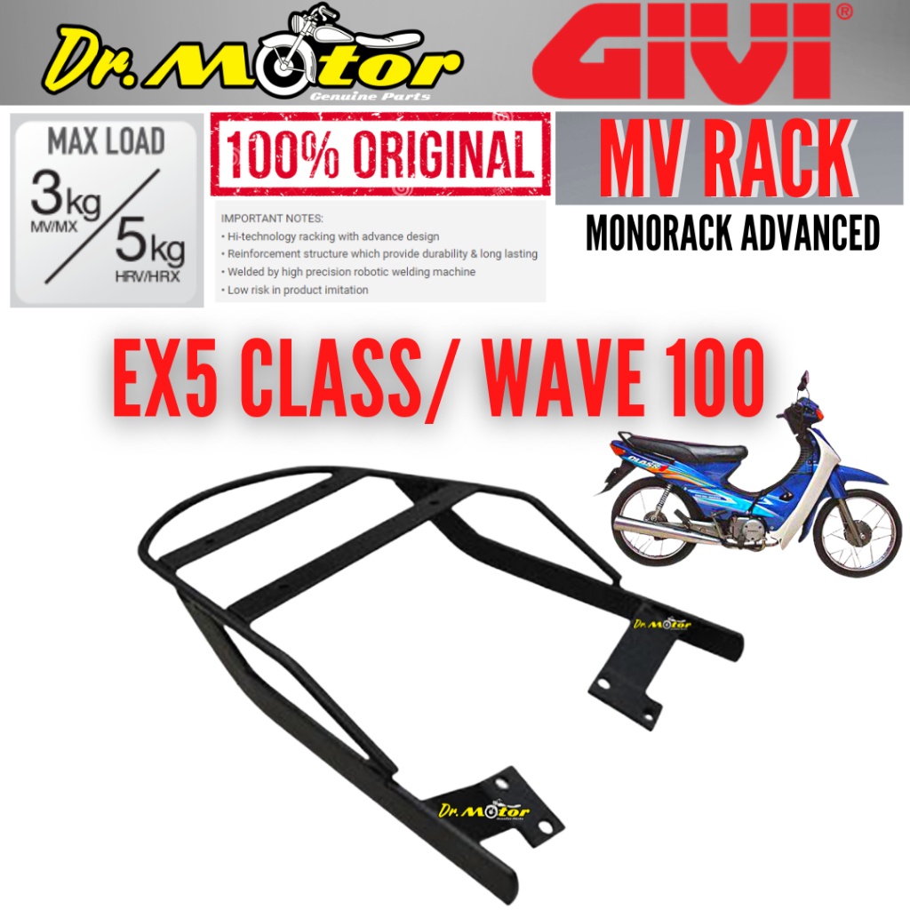 HONDA WAVE100 EX5 CLASS WAVE 100 EX5CLASS GIVI MV MONORACK ADVANCE MONO RACK CARRIER BELAKANG ...