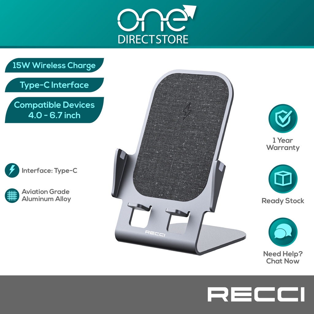 RECCI RCW_30 15W WIRELESS CHARGER DESKTOP STAND | Shopee Malaysia