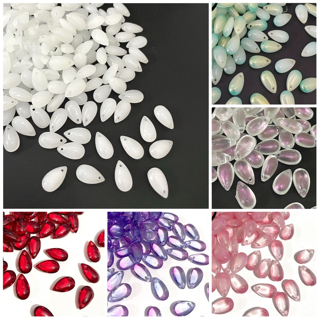 100Pcs/pack Czech Glass Petals 8x14mm Water Drop Beads DIY Antique ...