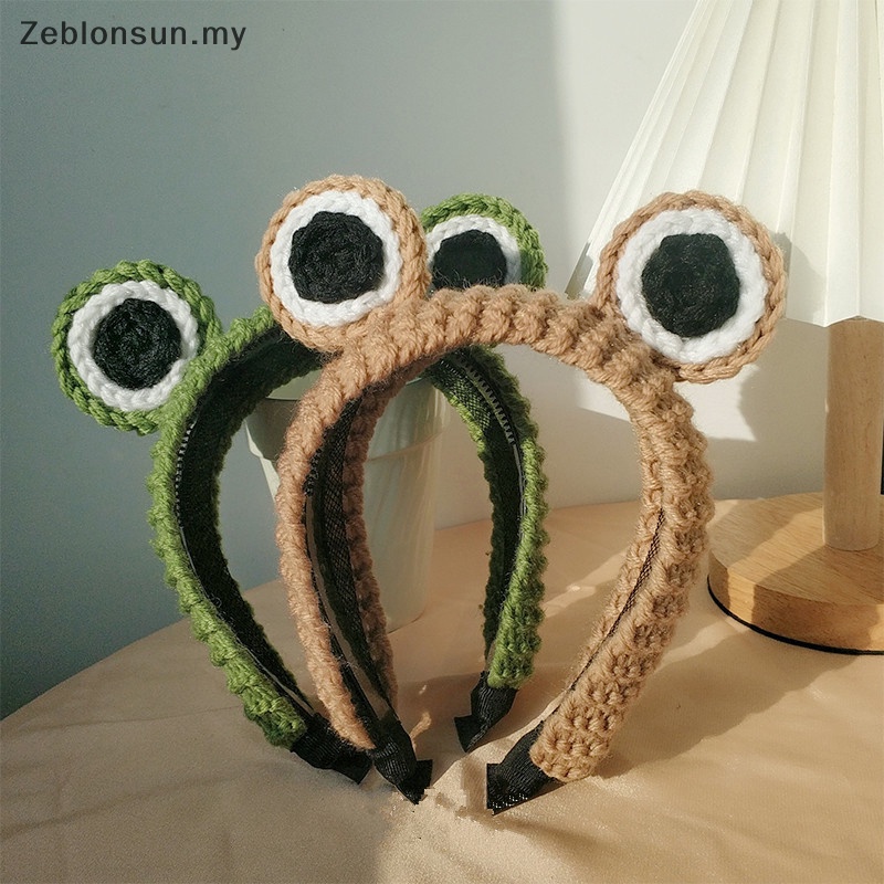 (new) Cute Cartoon Big-eyed Frog Headband Hair Hoop Woolen Braided Hair ...