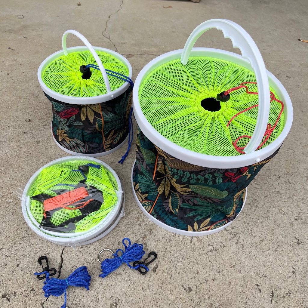 With Anti-jumping Net Folding Bucket Live Fish Bucket Live Fish Box ...
