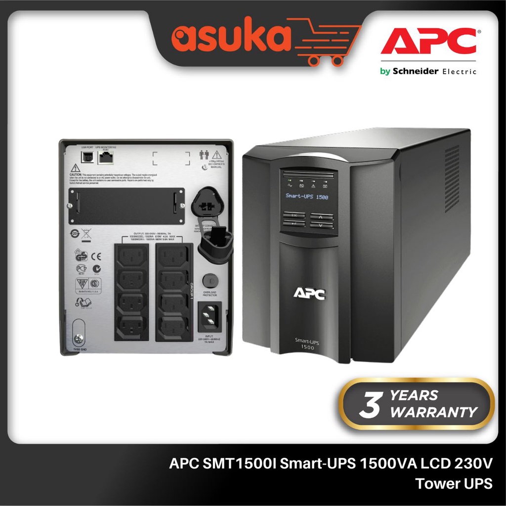 APC SMT1500I / SMT1500RMI2U 1500VA Smart-UPS 1500VA LCD 230V Tower UPS / Rackmount UPS | Shopee ...