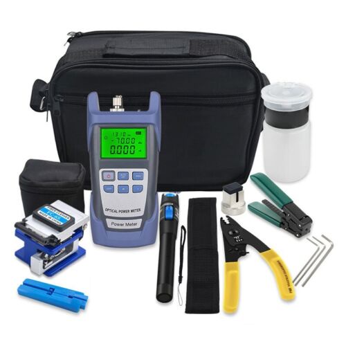 Fiber Optic Tool Kit FTTH Fiber Splicing Tools w/ Fiber Cleaver Power ...