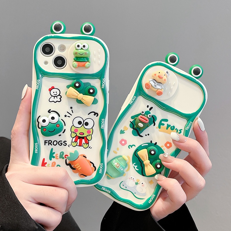 Frog Eye Sprite Sliding Window 3D Cute Ear Frog iPhone 14 13 12 Pro Max ...