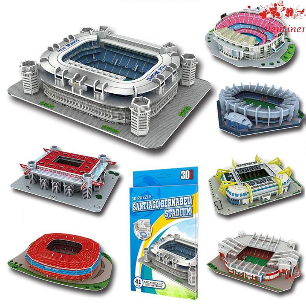 VALENTINE1 3D Soccer Stadium Puzzle, Model DIY Miniature Football ...