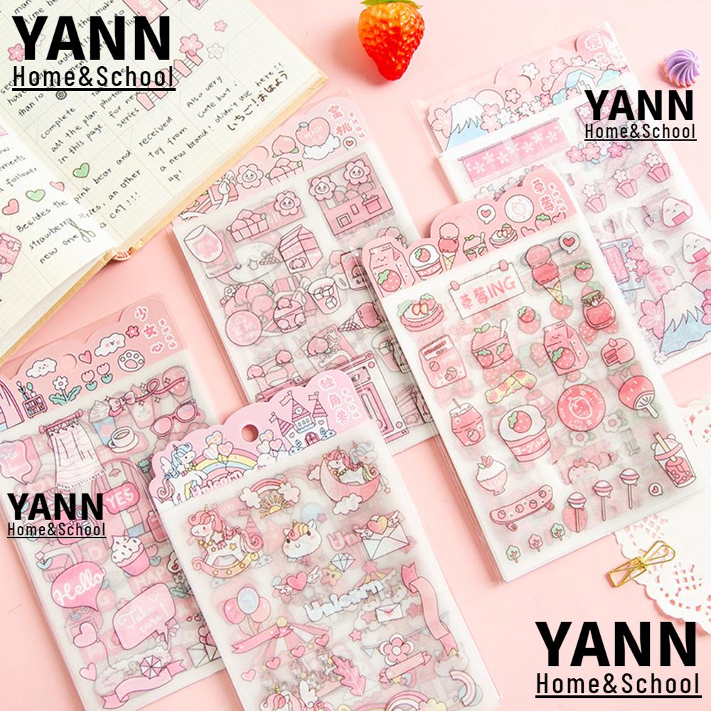 YANN 4 Sheets Cute Collage Material DIY Decor Hand Account Diary ...