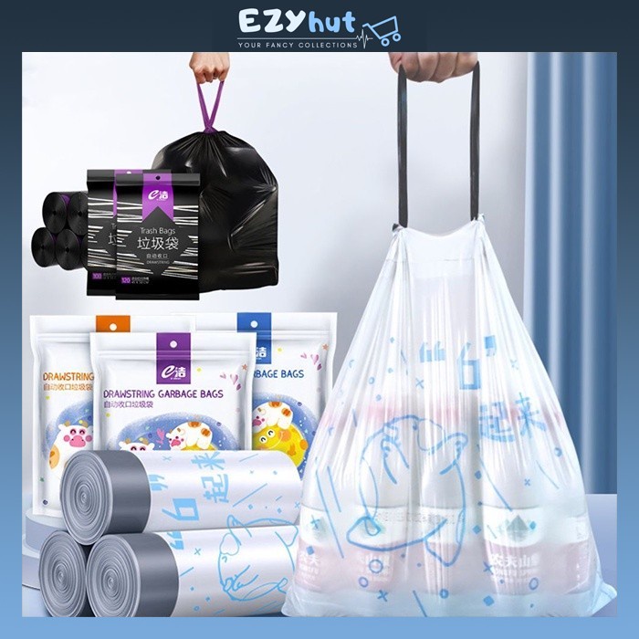 Extra Thick Garbage Bag Trash Bag Beg Sampah Auto Pull Drawstring ...