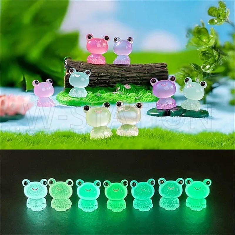 Mini Resin Frogs Luminous Tiny Frogs /Dollhouse Potted Plants DIY ...