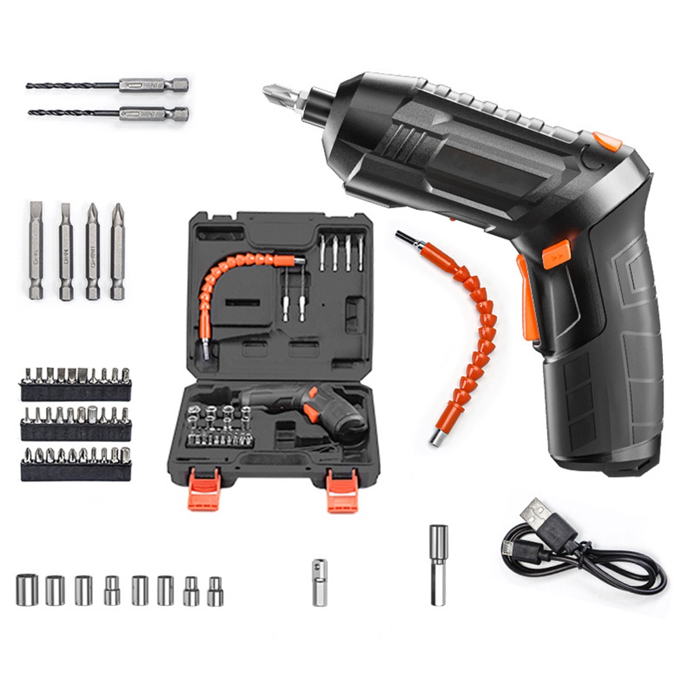 47PCS Cordless Electric Screwdriver Drill 3.6V Rechargeable Pemutar ...