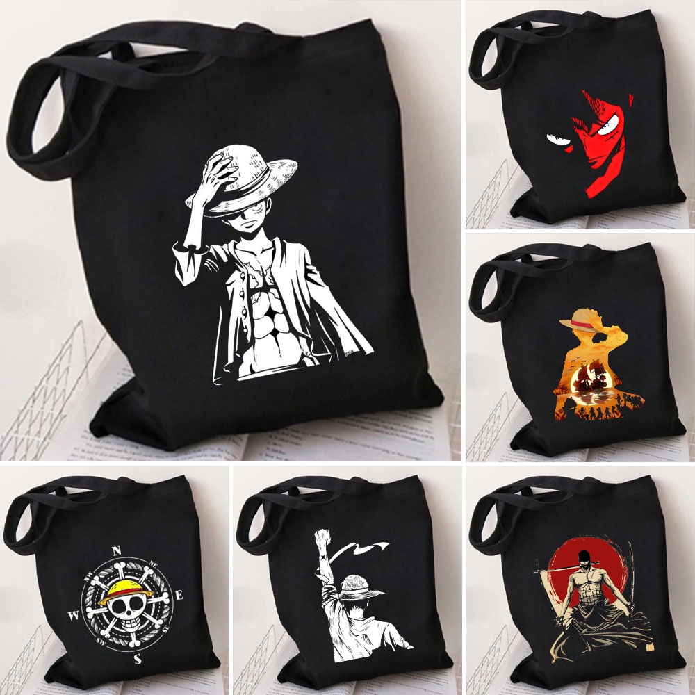 Cute Anime Monkey D Luffy Roronoa Zoro One Piece Women Canvas Shoulder ...