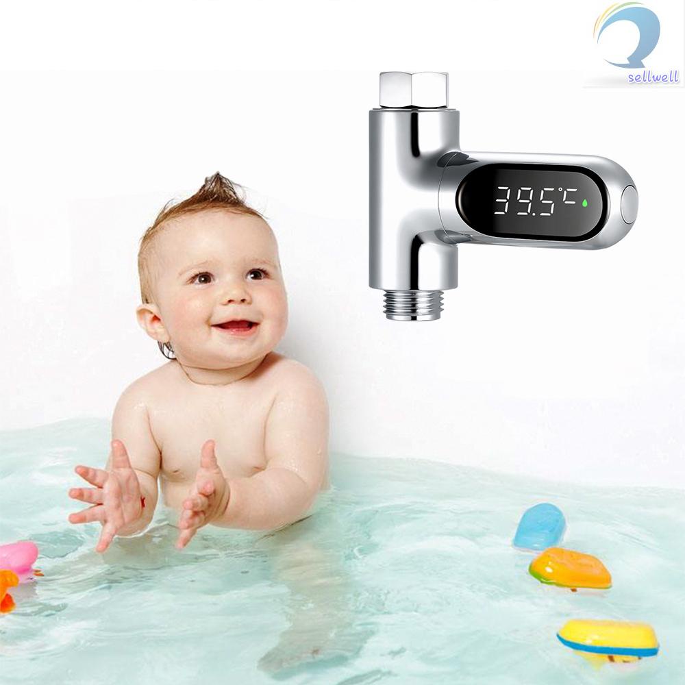 LED Display Water Meter Digital Shower Thermometer Bath Temperature ...