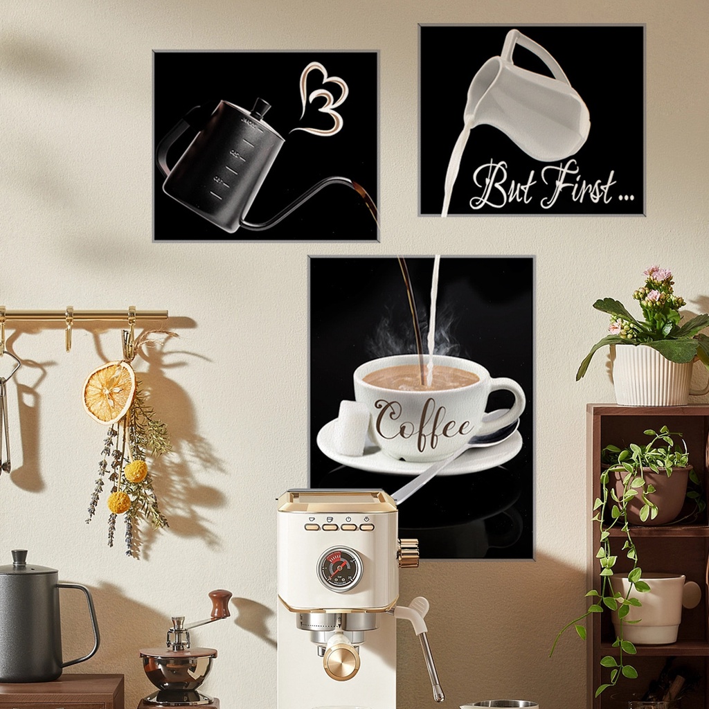 Creative Interactive Triptych coffe Coffee Wall Stickers, Tea Room Milk ...