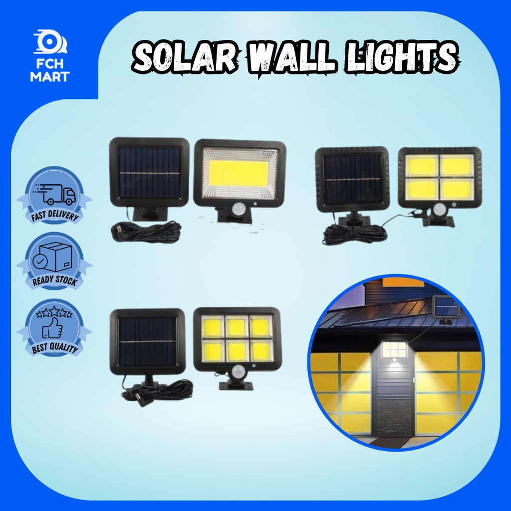 Split Wall Light Motion Sensor Solar Garden Lamp LED COB Waterproof ...