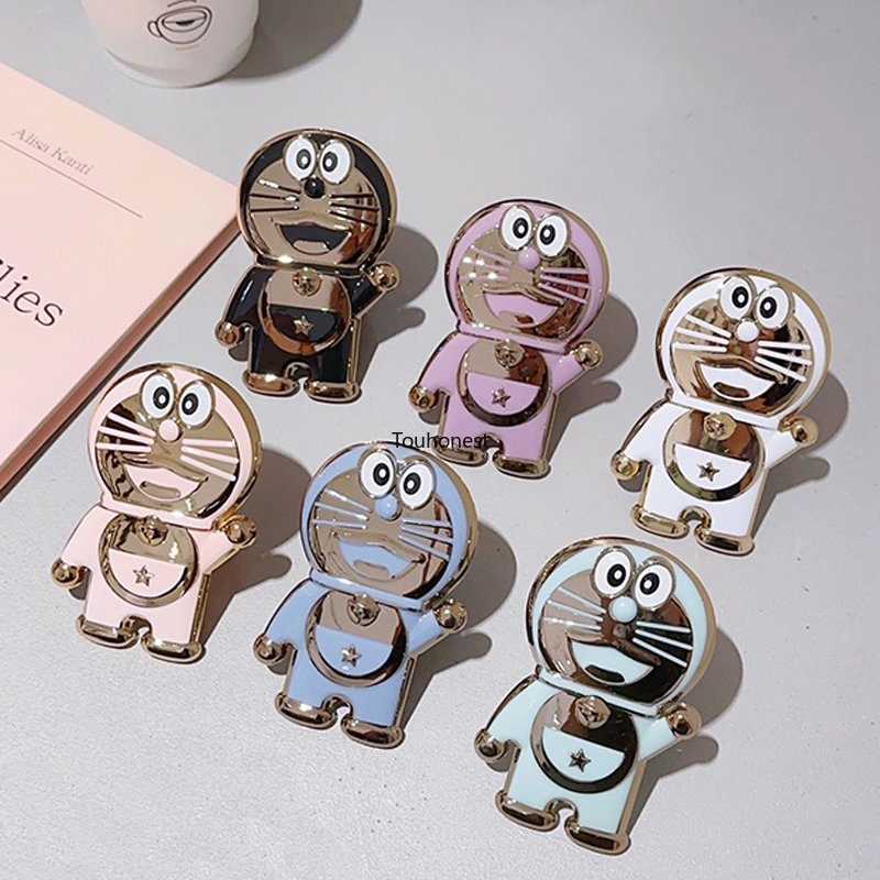 Cute Doraemon Folding Stand Foldable Desktop Anime Jingle Cat Bracket ...