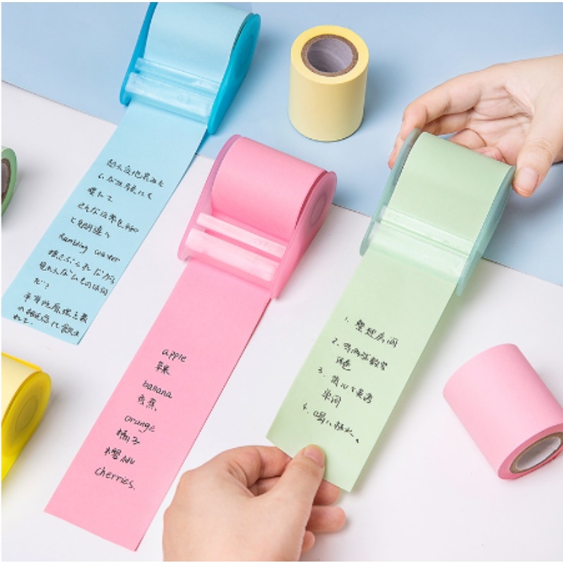 A Roll of Cute Sticky Note 8 Meters with Adhesive Tape Holder Tearable ...