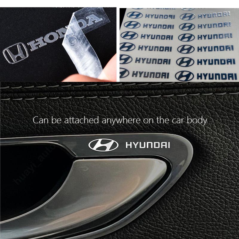 Hyundai Car Logo 3D Exterior Metal Sticker Car Interior Decorative ...