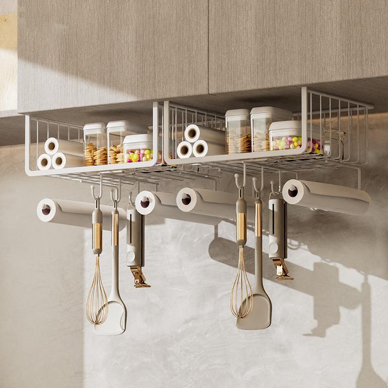 Storage Rack Hanging Under Shelf Storage Metal Iron Kitchen Organizer ...