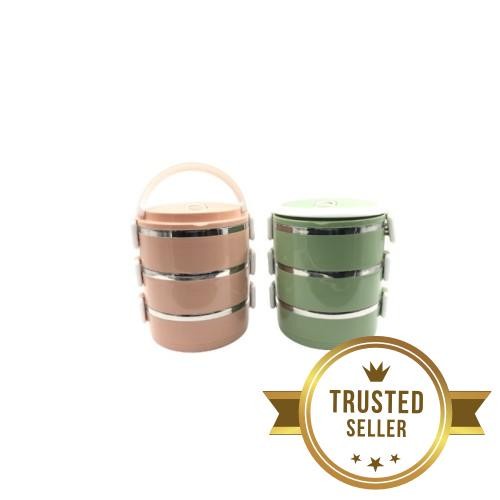 [LOCAL READY STOCKS] Lunch Box 3 Tier Stainless Steel Tight Anti Leak ...