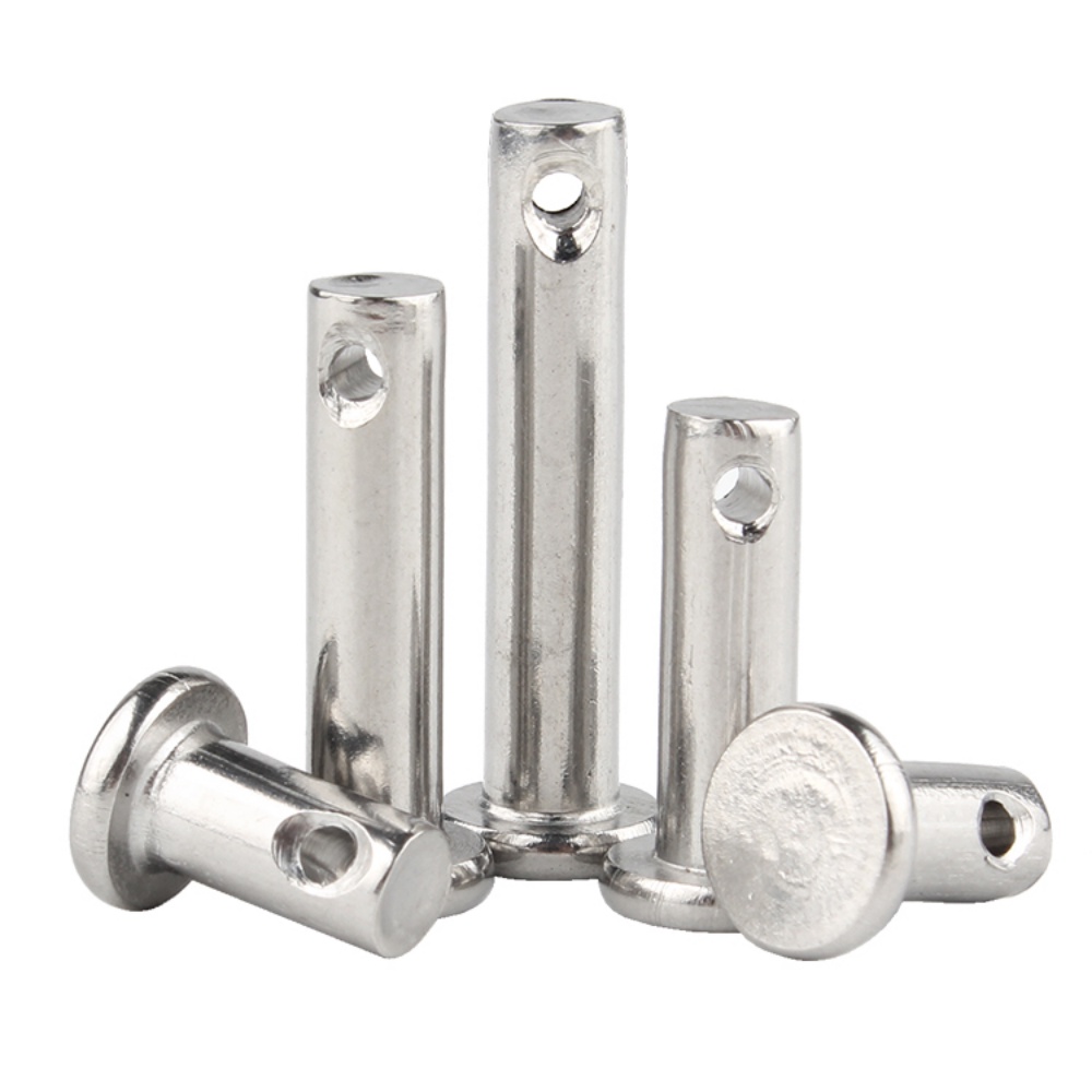 304 Stainless Steel Pin Shaft GB882 Flat Head with Hole Cylindrical Pin Fixed Pin Nail Shaft Pin ...
