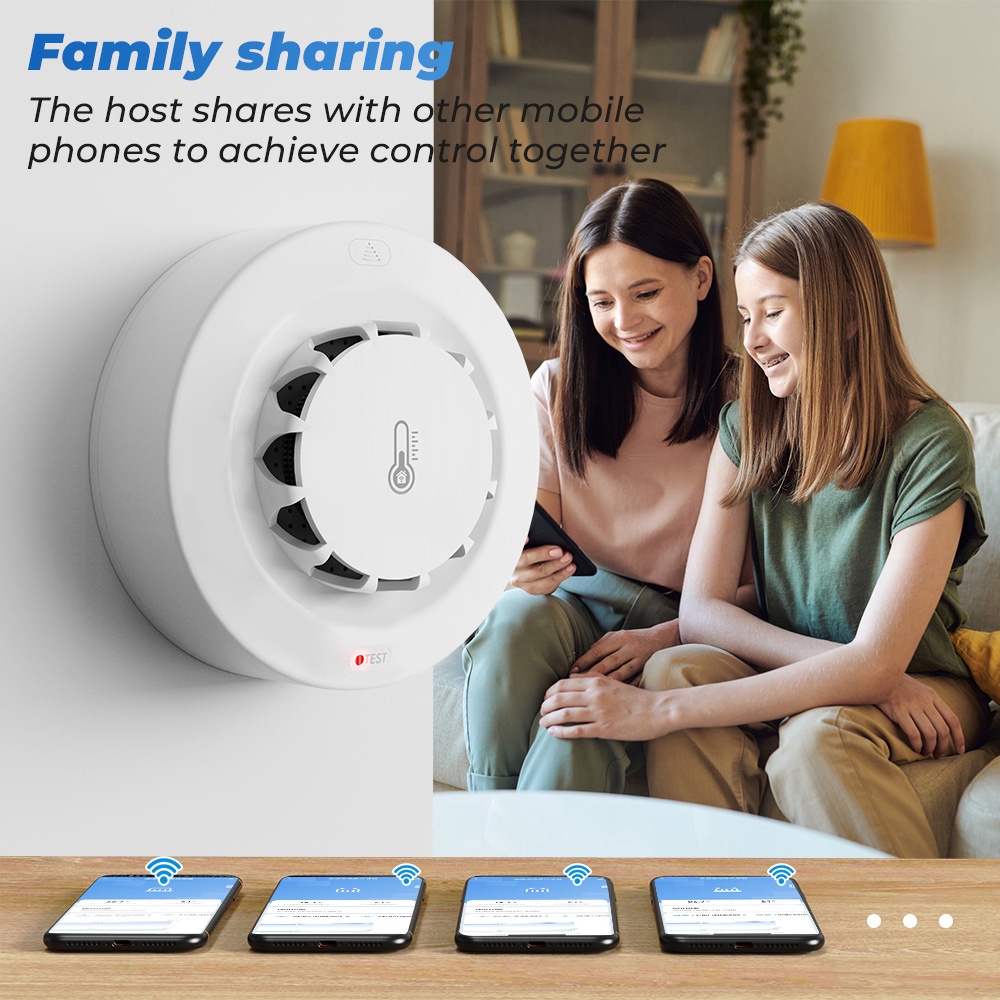 Pcbfun 3-in-1 Wifi Smart High Temperature Alarm Temperature Humidity ...