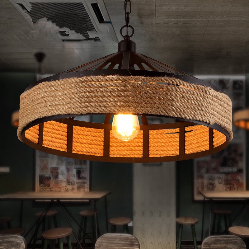 Retro Industrial Wrought Iron Chandelier Loft Ceiling Lights Cafe Bar ...