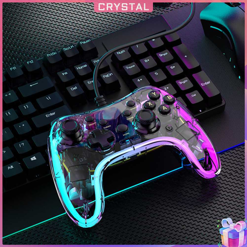 Crystal 【High Quality】 RGB Gamepad Gaming Accessories Wired Controller ...