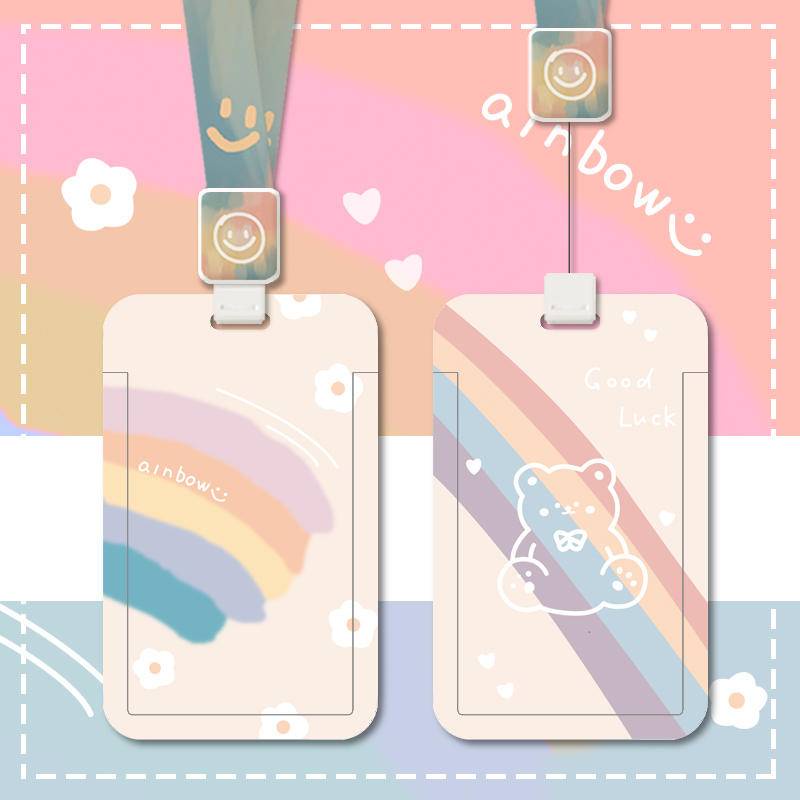 ID work card Holder with retractable lanyard bus subway card case ...