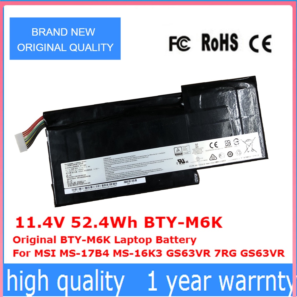 BTY-M6K BTY-M6K Laptop Battery For MSI MS-17B4 MS-16K3 GS63VR 7RG ...
