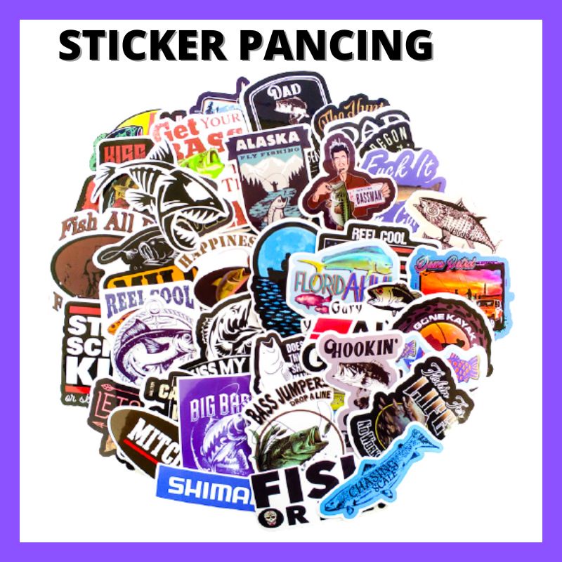 Sticker Pancing 50 keping Fishing Stickers Waterproof Sticker Pelekat ...