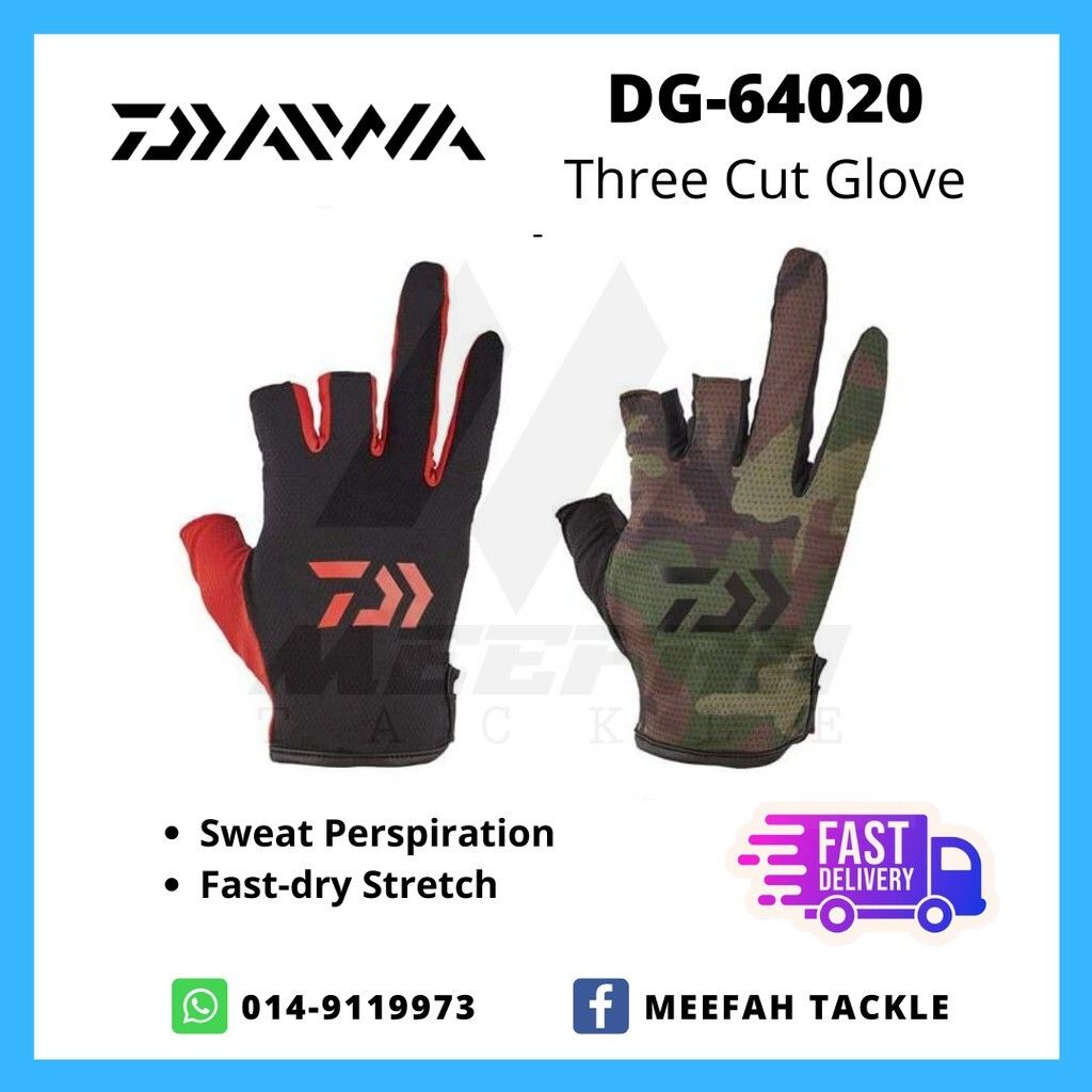 Daiwa DG 64020 Three Cut Glove - Outdoor Fishing Apparel Accessories | Shopee Malaysia