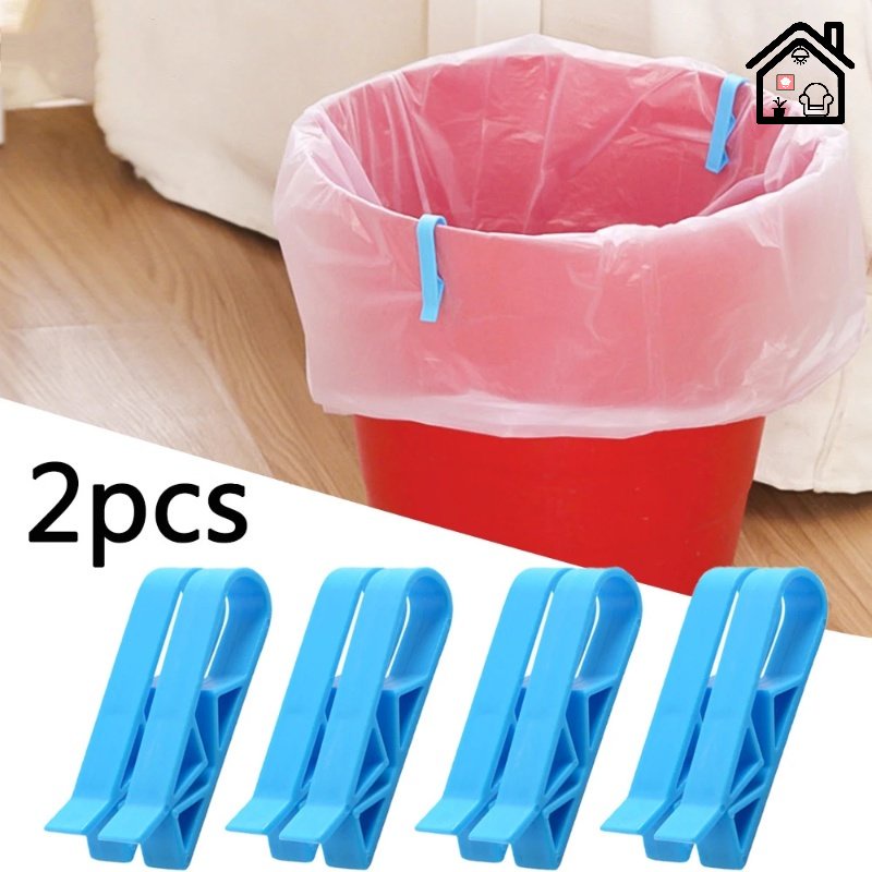 2Pcs Universal Kitchen Trash Bin Bag Waste Container Fixing Clips ...
