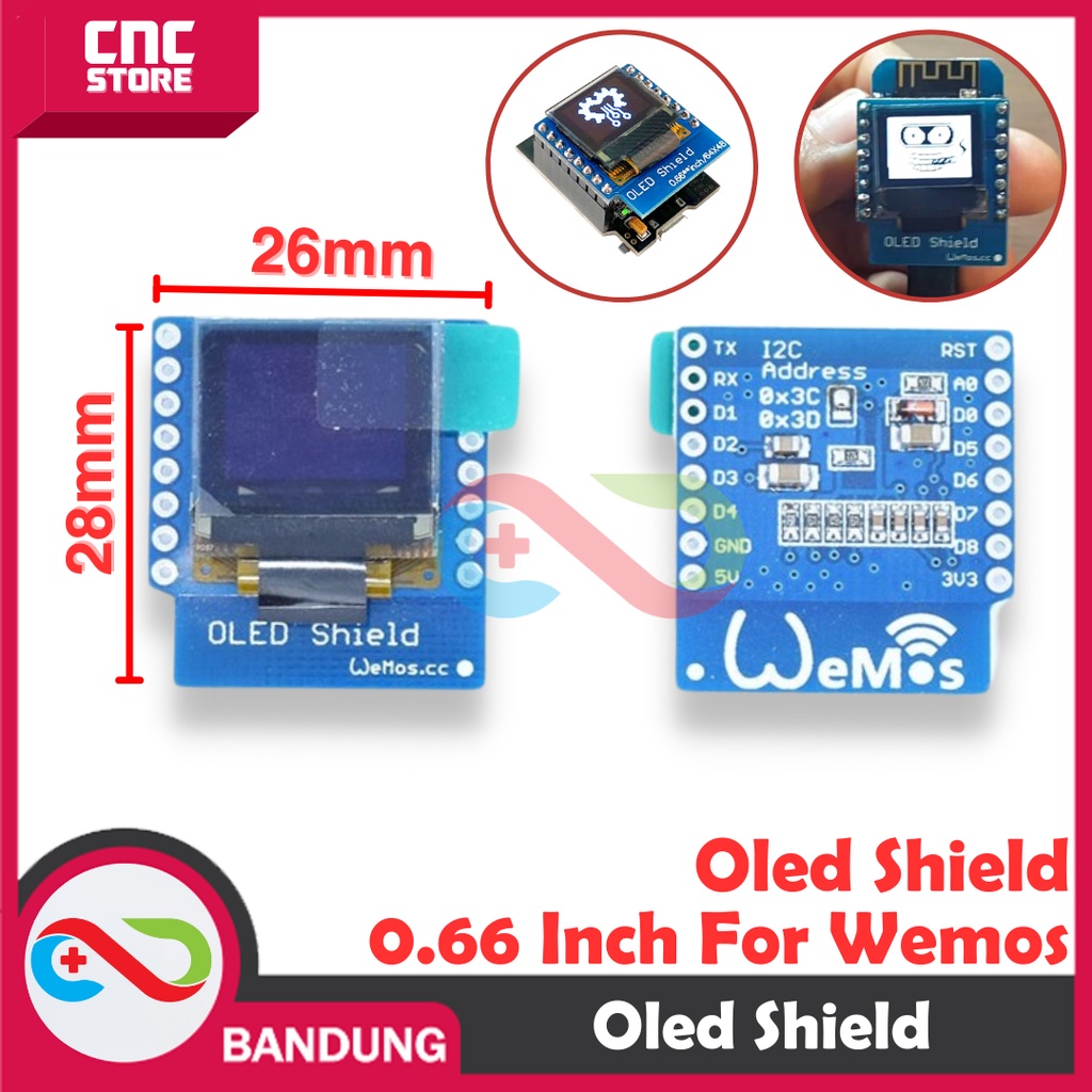 Oled SHIELD 0.66 INCH FOR WEMOS D1 MINI PRO ESP8266 OLED WEMOS D1 MINI ...