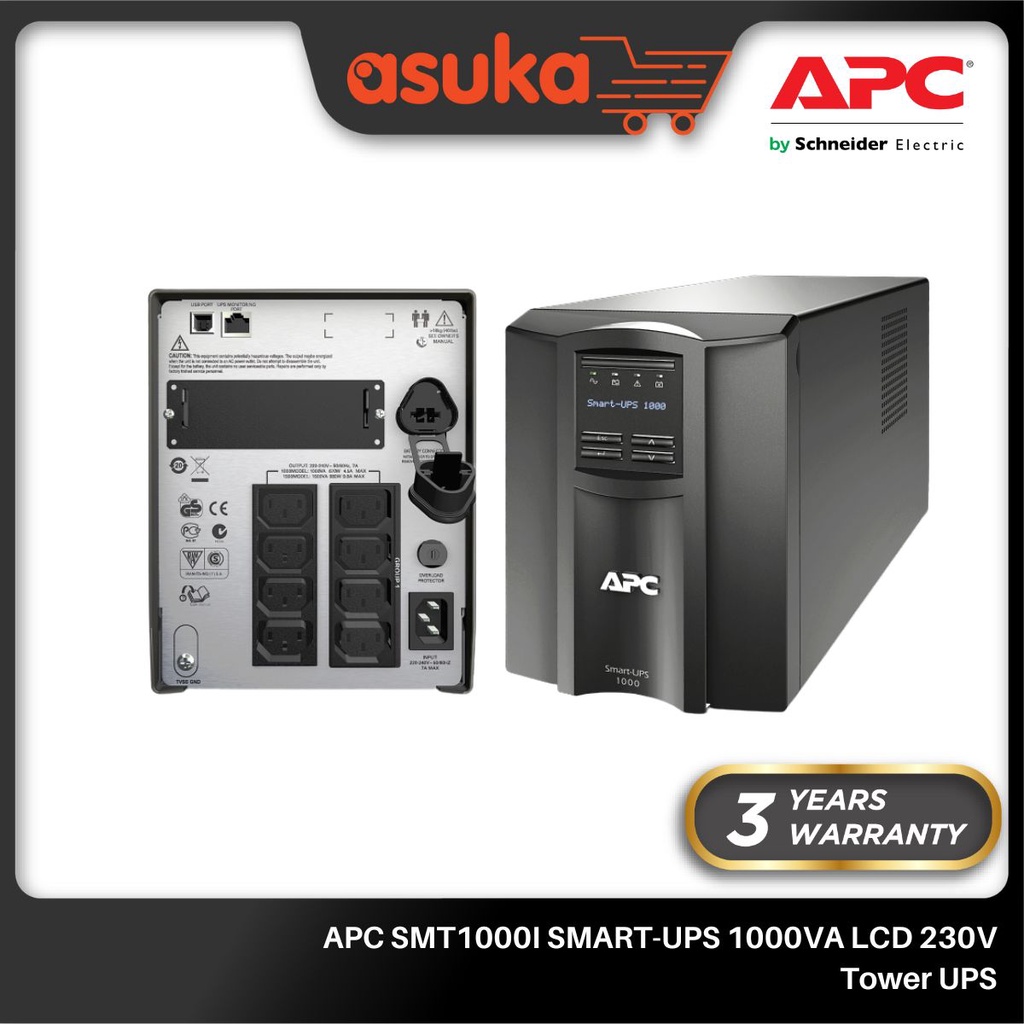 APC SMT1000I / SMT1000RMI2U SMART-UPS 1000VA LCD 230V Tower UPS / Rackmount UPS | Shopee Malaysia