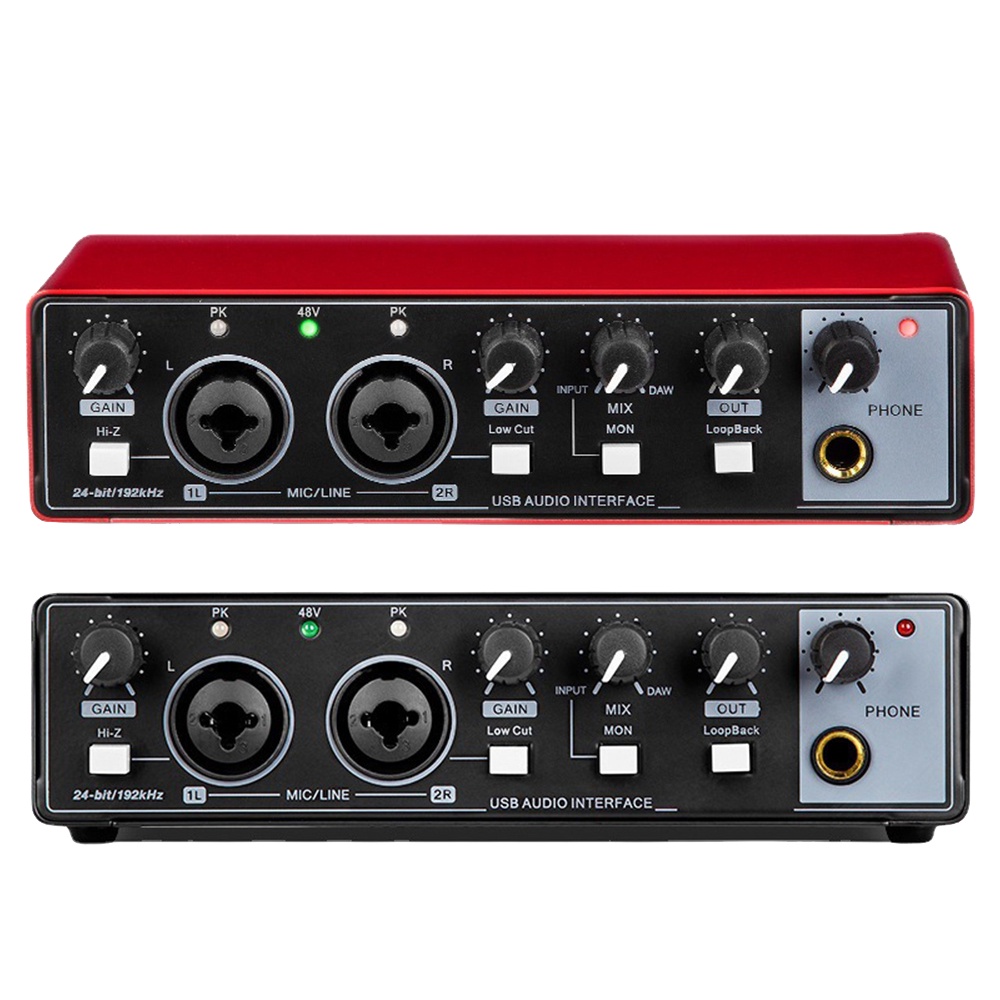 Portable Professional Sound Card with Loopback Monitor 48V Phantom ...