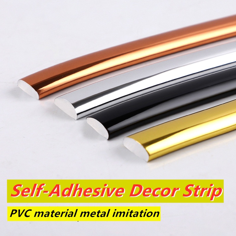 1M Self-adhesive Mirror Frame PVC Molding Trim Wall Trim Line Metal ...