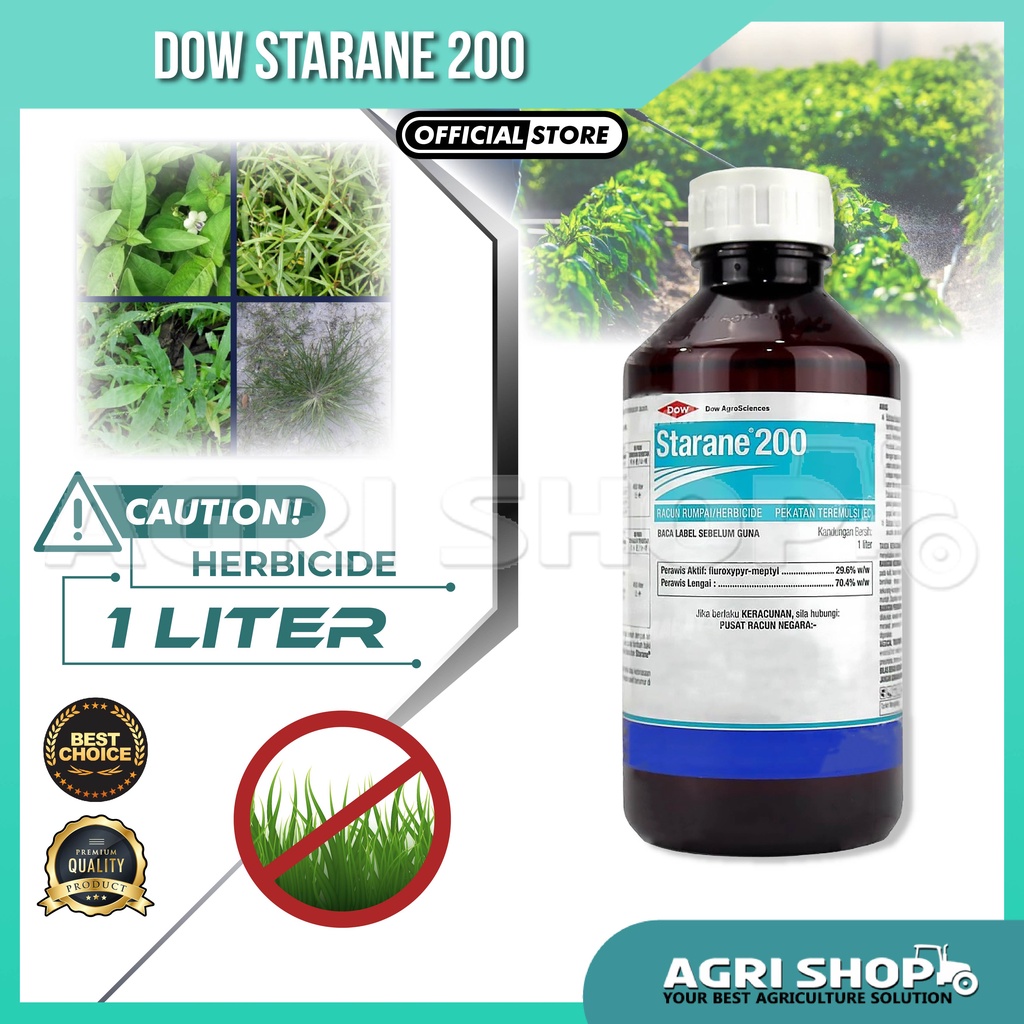 Agrishop 1 Liter DOW Starane 200 Herbicide Racun Rumpai Fluroxypyr ...
