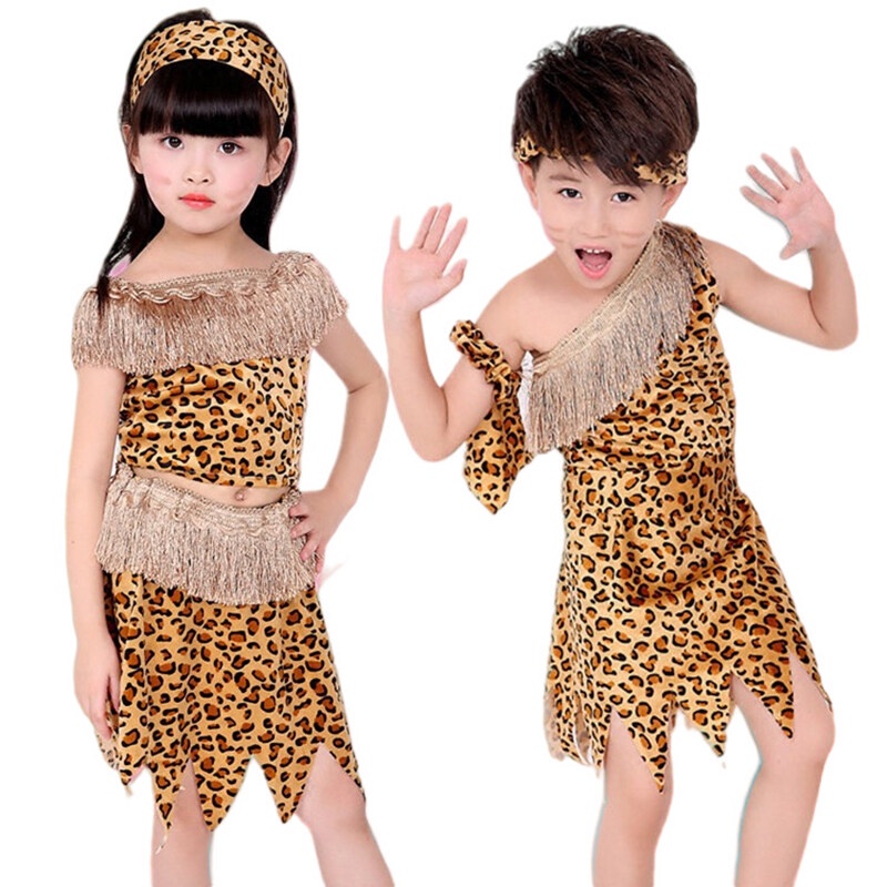 Kids Native American/Indian Jungle Safari Theme Costume for Boys Girls ...