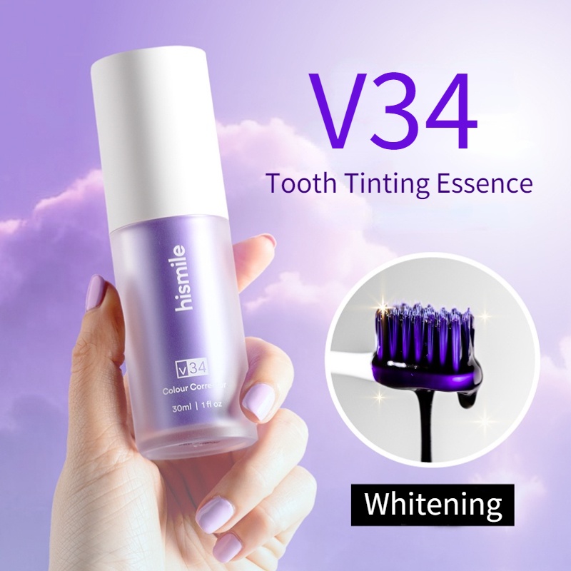 HISMILE V34 30ml Toothpaste Purple Color Corrector Toothpaste For Teeth White Brightening Tooth ...
