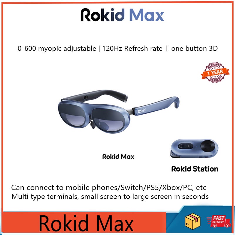 Rokid Max AR Smart Glasses 3D Mini OLED Screen 215 Inches, Maximum 50 ...