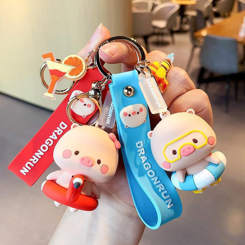 Cartoon Piggy Cute Cute Swimming Pool Party Keychain Cute Swimming Ring ...