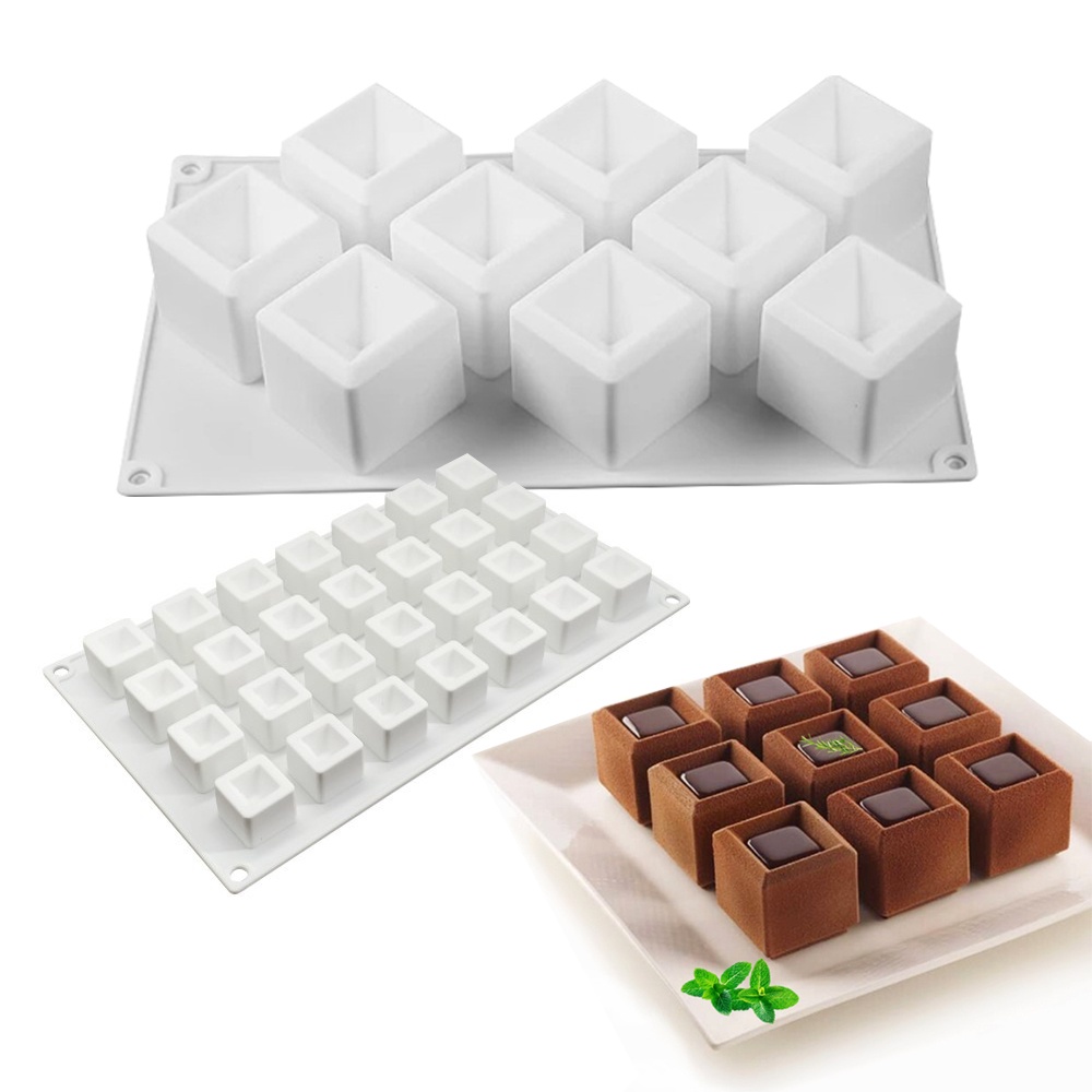 9/28 Cavity Groove Square Silicone Mold French Mousse Cake Mold ...