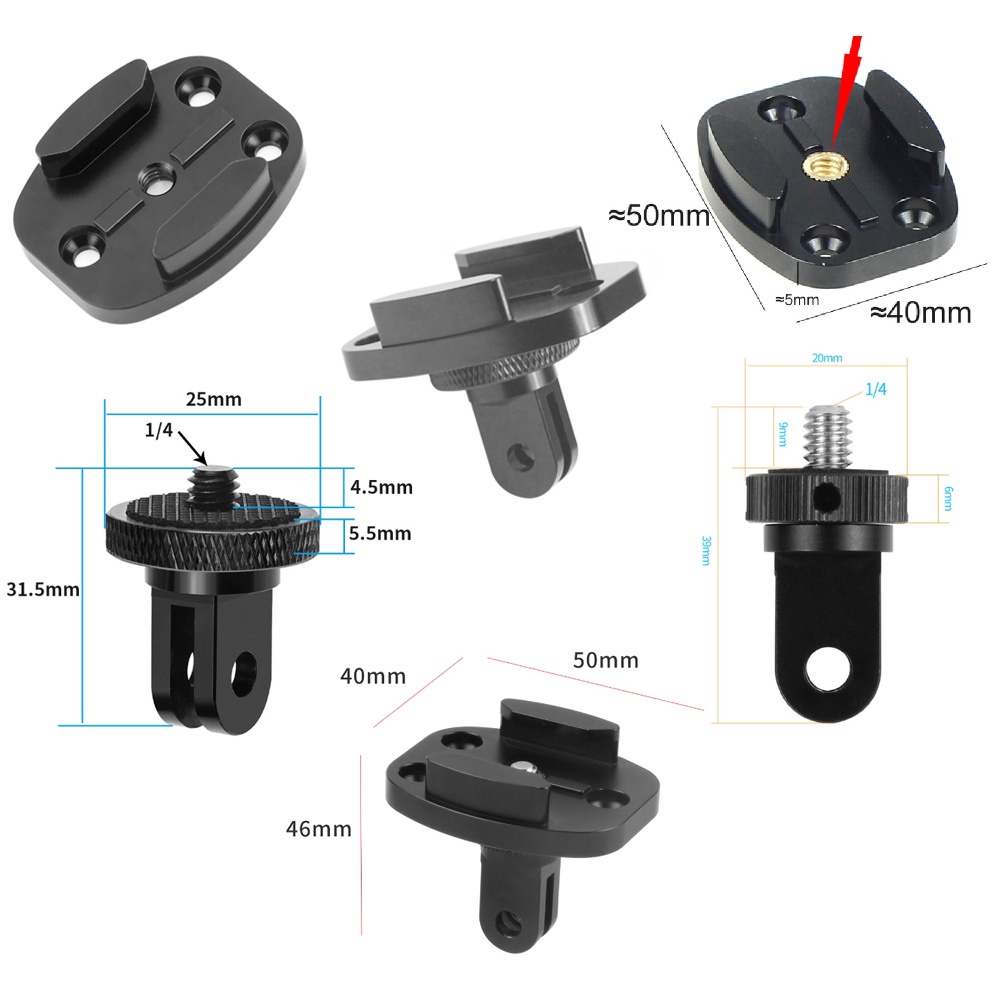 XT-XINTE Aluminum Quick Release Tripod Mount, Buckle Base Sports Camera ...