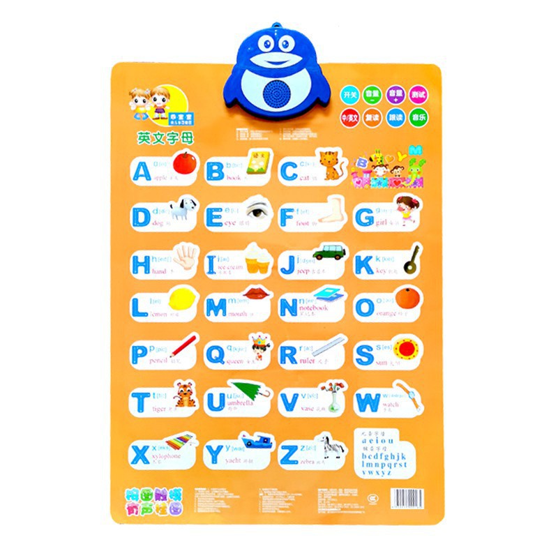 EARLY LEARNING Electronic Talking Poster Alphabet Numeric Chart Penguin ...