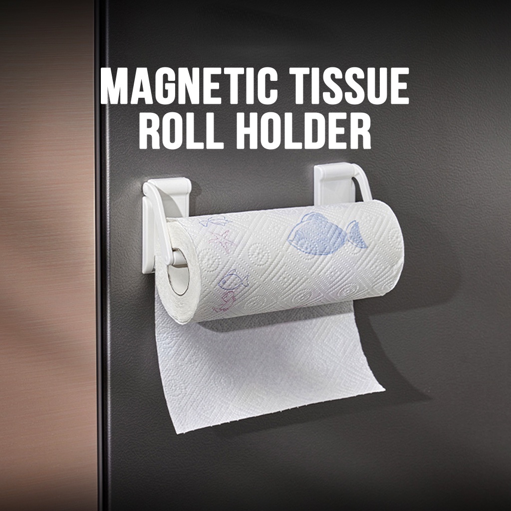 Magnetic Kitchen Towel Holder - Toilet Paper Tissue Roll Storage Stick ...