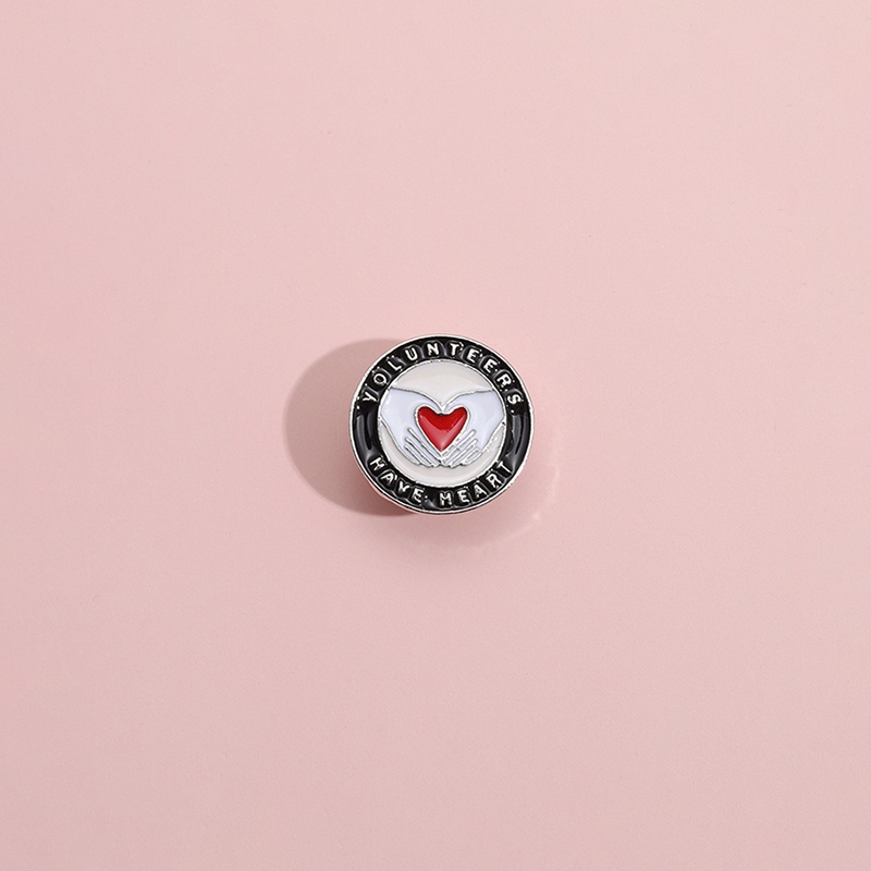 Heart Hand Gesture Enamel Pin Volunteer Brooch Badges Lapel Pin Have ...