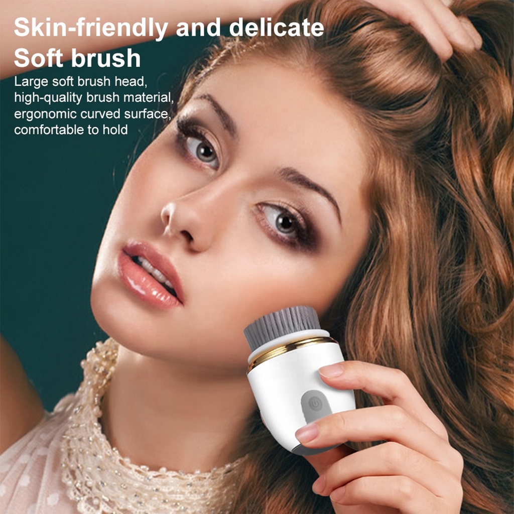 Waterproof 3 in 1 Rechargeable Facial Cleansing Electric Rotating Brush ...